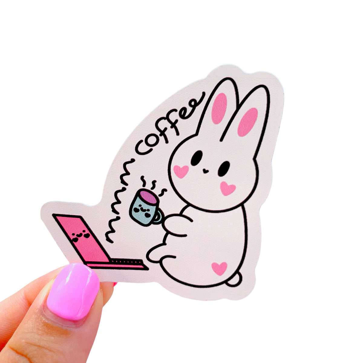 Abunny The Kawaii Bunny mmm Coffee Die Cut Sticker – SOOSH